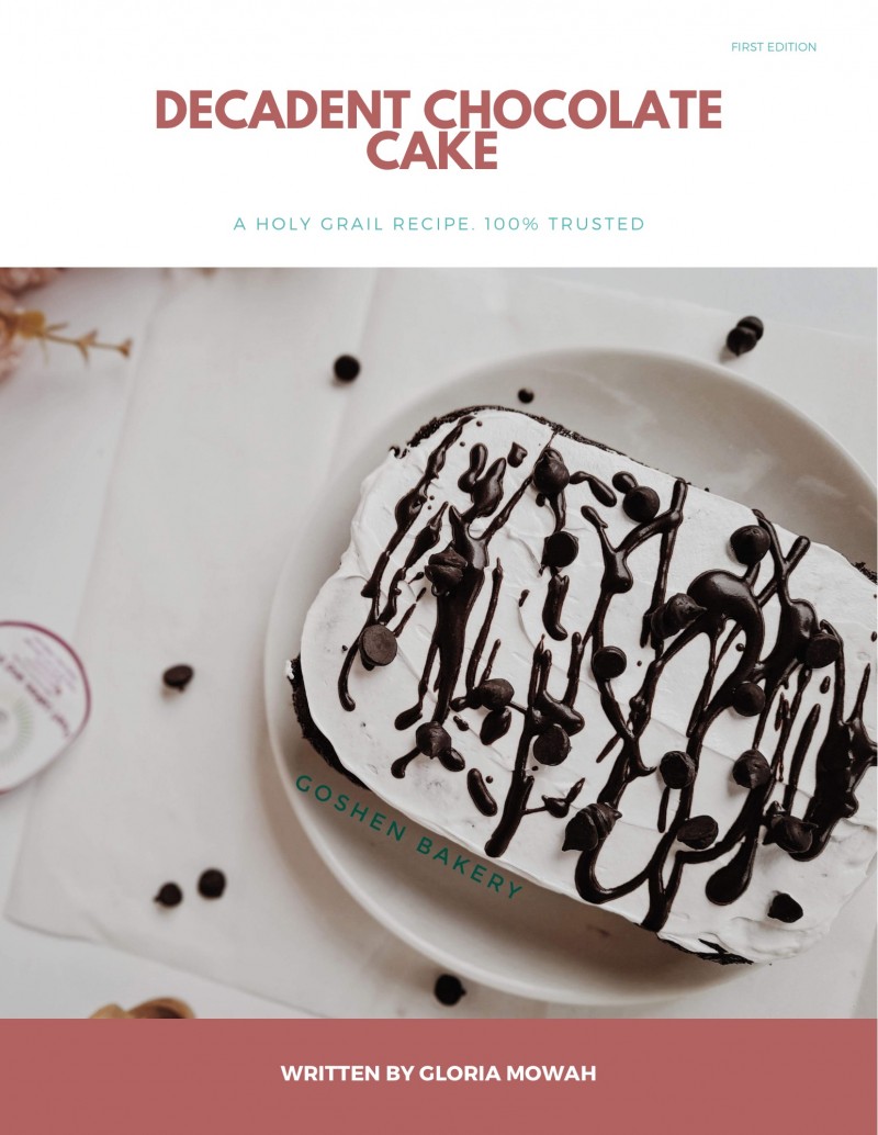 Buy Best decadent chocolate cake recipe by Goshen Bakery on Selar