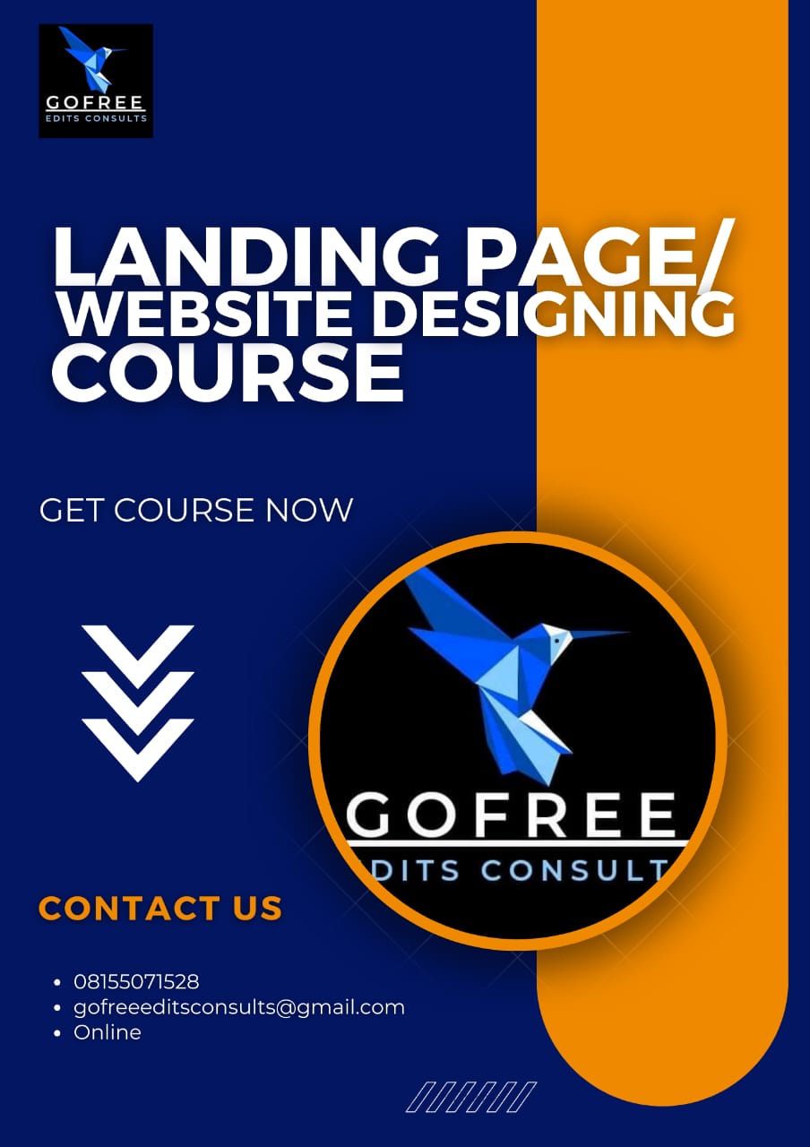 Buy LANDING PAGE/WEBSITE DESIGNING COURSE by Gofree Edits Consults on Selar