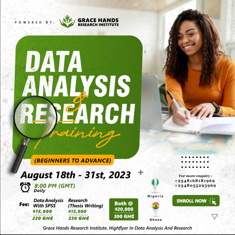 Buy DATA ANALYSIS + RESEARCH (THESIS WRITING) by Grace Hands Research Institute on Selar.co