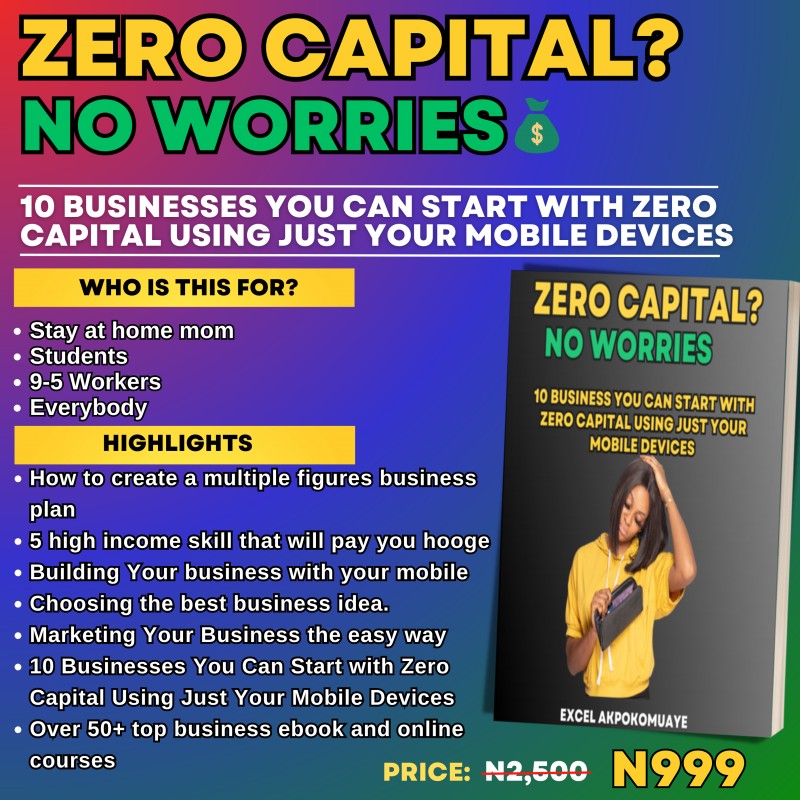 Buy Zero Capital, No worries. by Grow With Excel on Selar