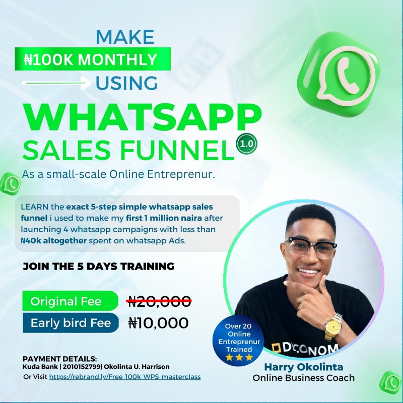 Buy WhatsApp Sales Funnel Masterclass by Harrison Okolinta Uzochukwu on Selar