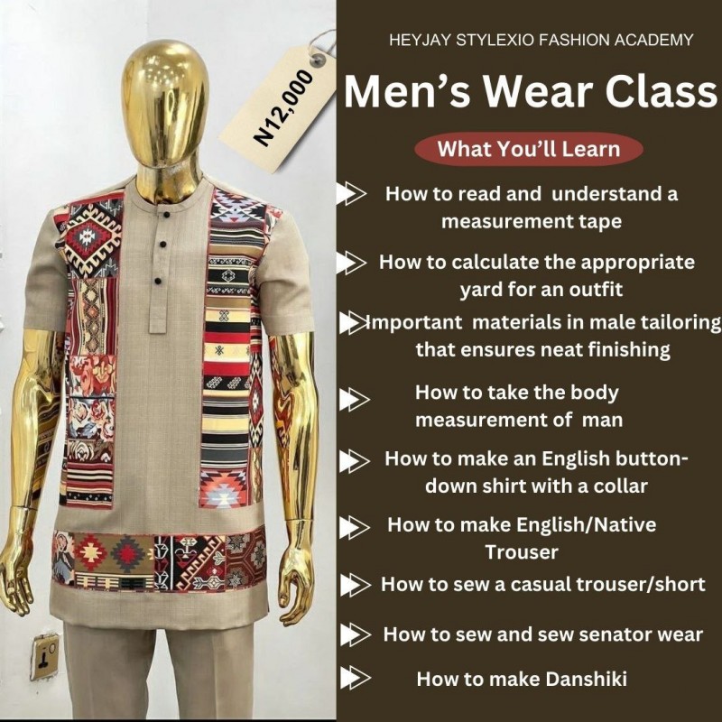 Buy Men's Wear Class by HeyJay Stylexio Fashion Design School on Selar