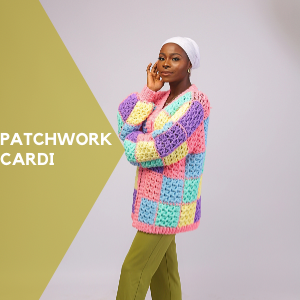 Buy PATCHWORK cardi written pattern + video lessons by Hooked on ...