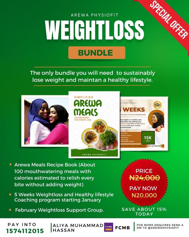 Buy 3in1 Weightloss Bundle by Arewaphysiofit on Selar