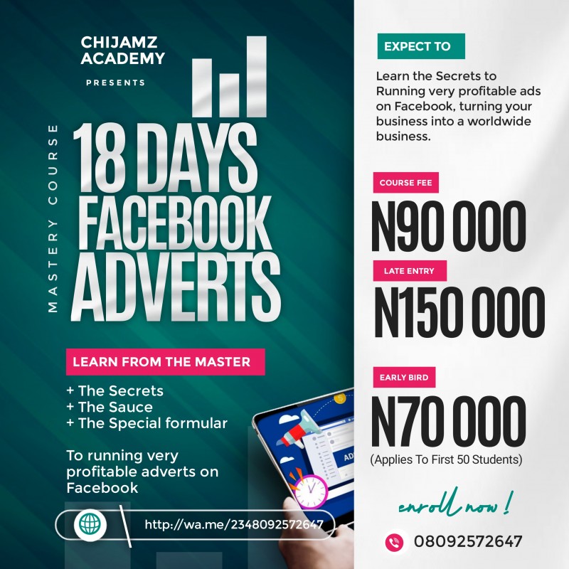 Buy Facebook Ads Mastery Course by Iam Chijamz on Selar