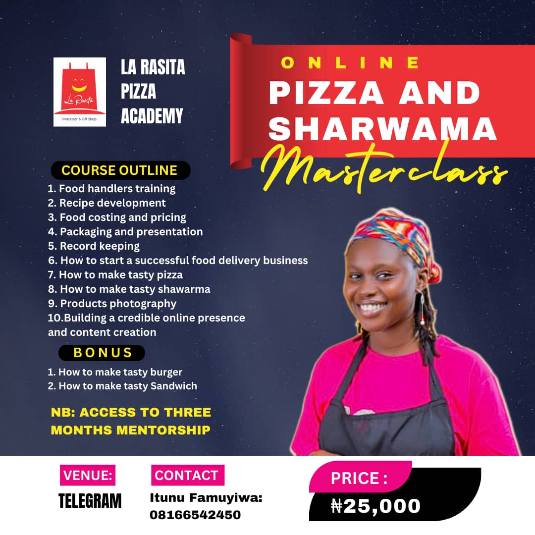 Buy Pizza and shawarma master class by Itunu Joy Famuyiwa on Selar