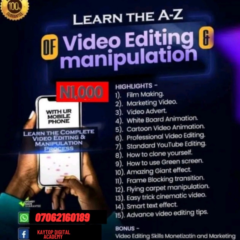 Buy Learn the A-z :- Video Editing Manipulation by Joseph Atolagbe on Selar
