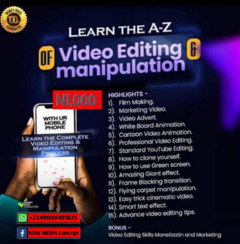 Buy Smartphone Video Editing & Manipulations by JoshMediaDigital on Selar
