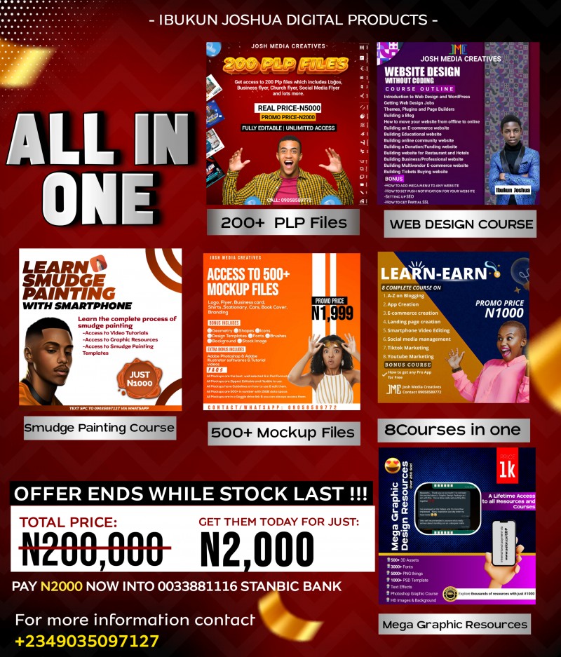 Buy ALL IN ONE by Josh Media Creatives on Selar