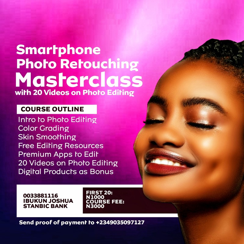 Buy Smartphone Photo Editing Course by Josh Media Creatives on Selar