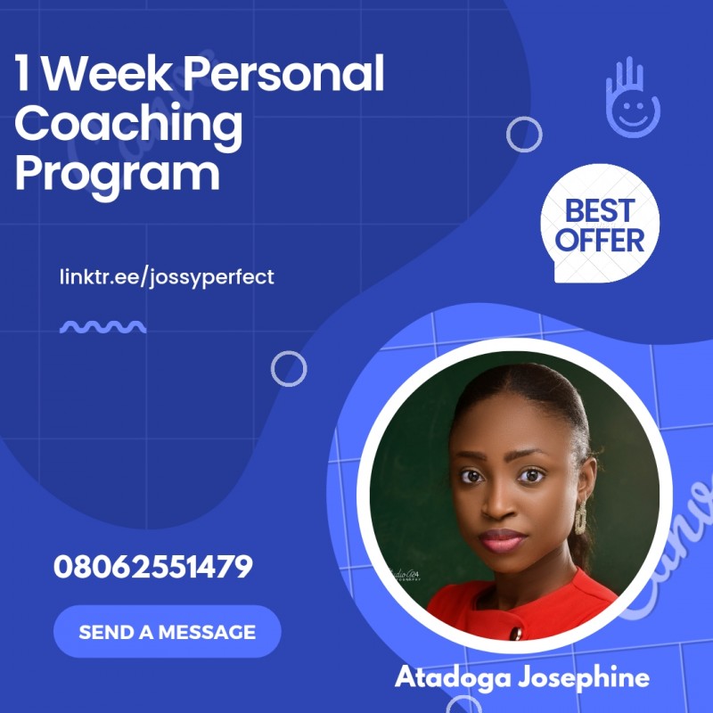 Buy ONE WEEK PERSONAL COACHING PROGRAM by Atadoga ojonoka Josephine on ...