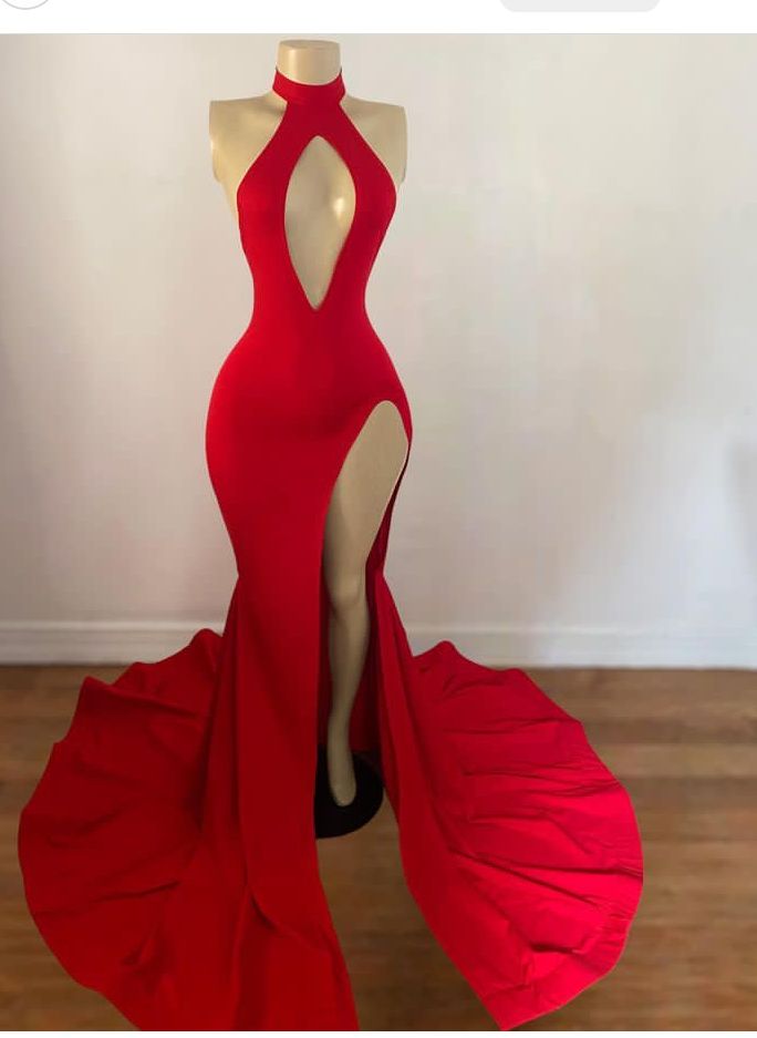 Buy Keyhole mermaid styled prom gown | long gown| Slit by KayCee ...