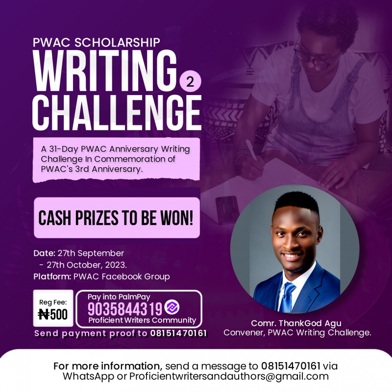 Buy PWAC WRITING CHALLENGE by ThankGod Agu on Selar