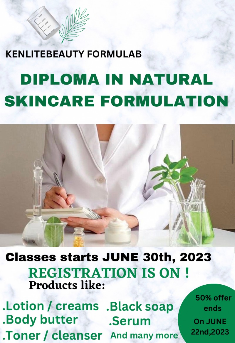 Buy Diploma in Natural Skincare formulation by Kenlitebeauty Formulab on Selar
