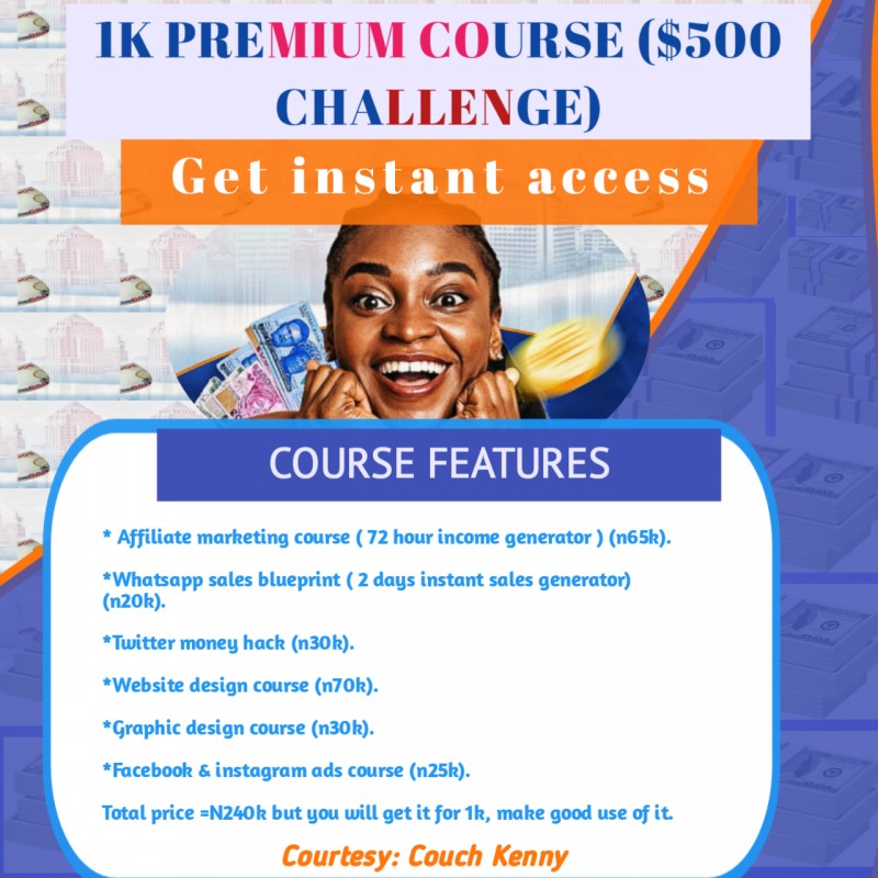 Buy 1k premium courses pack by Benjamin makuochukwu okeke on Selar