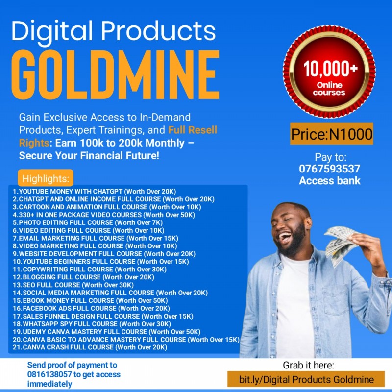 Buy Digital Products Goldmine by Chukwuma Kingsley on Selar
