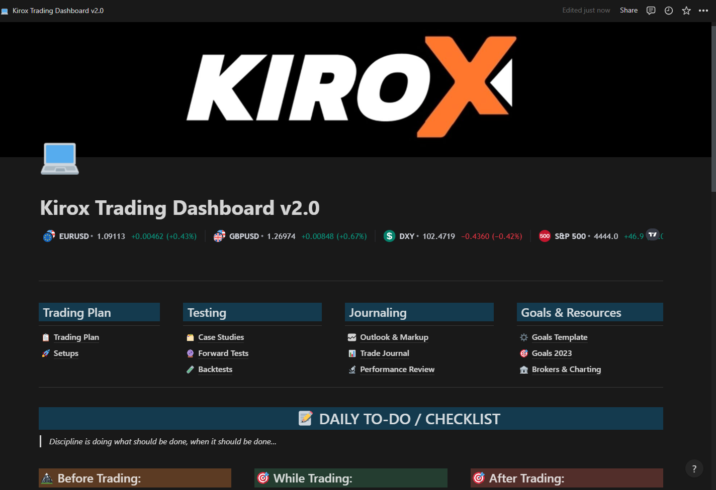 Buy Ultimate Trading Journal by Kirox Trading on Selar