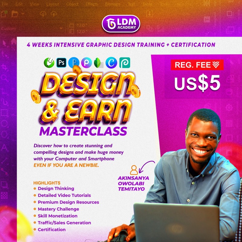 Buy DESIGN & EARN MASTERCLASS by LDM ACADEMY - Akinsanya Owolabi Temitayo on Selar
