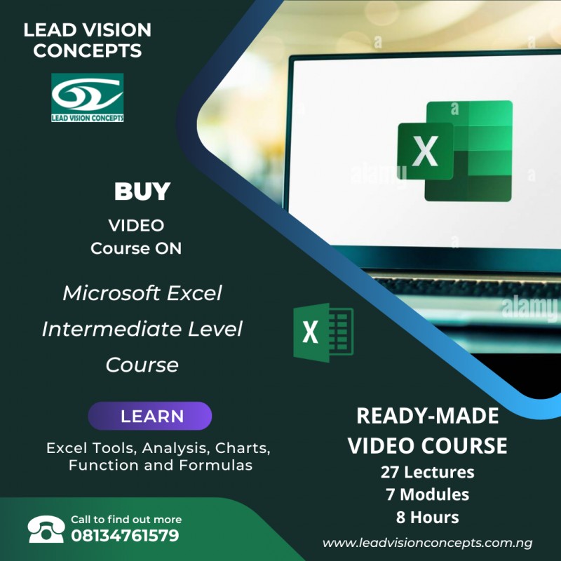 Buy Intermediate Microsoft Excel Video Course by Abraham Eninla on Selar