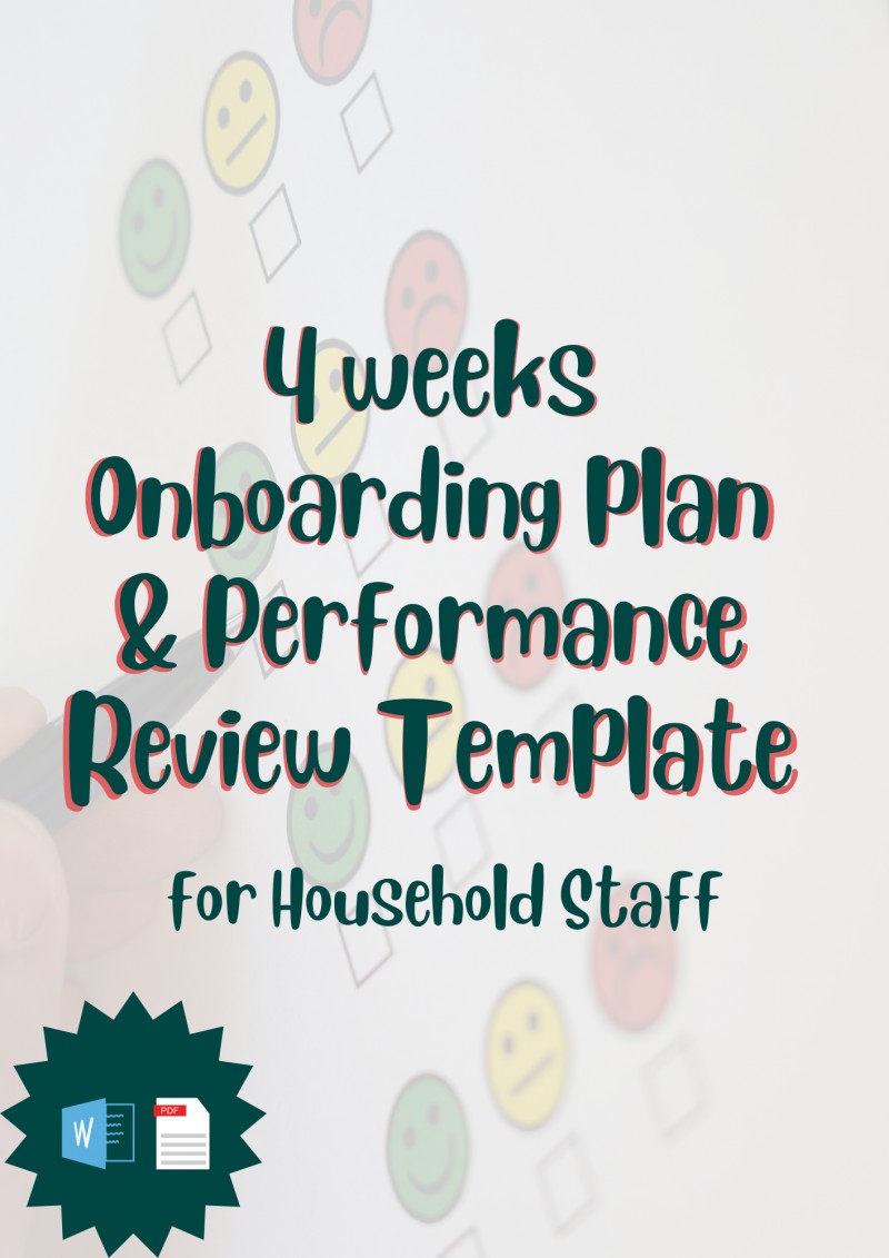 Buy 4 Weeks Onboarding Plan and Household Staff Performance Review by ...