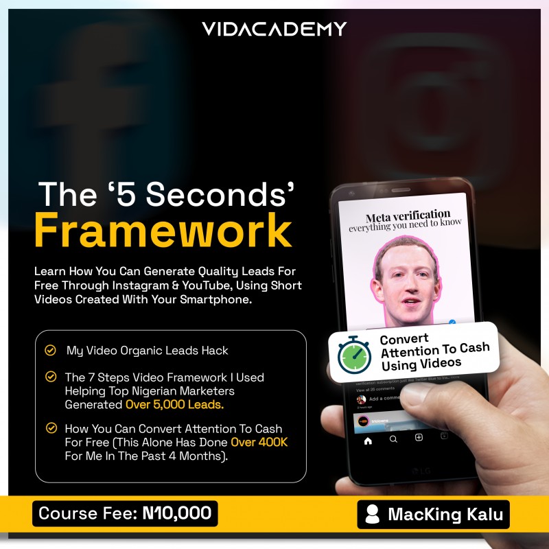 Buy THE 5 SECONDS FRAMEWORK by MacKING KALU on Selar