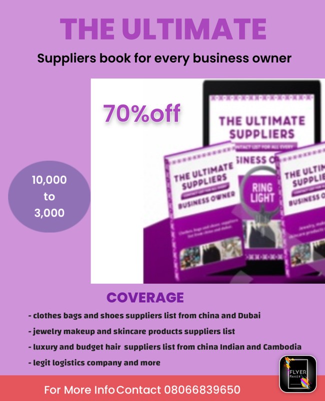 Buy Ultimate supplier contacts by Mariah chidinma isiguzo on Selar