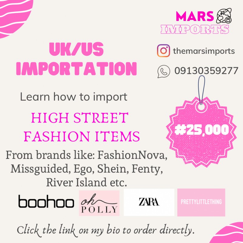 Buy UK/US Importation by The Mars Imports on Selar