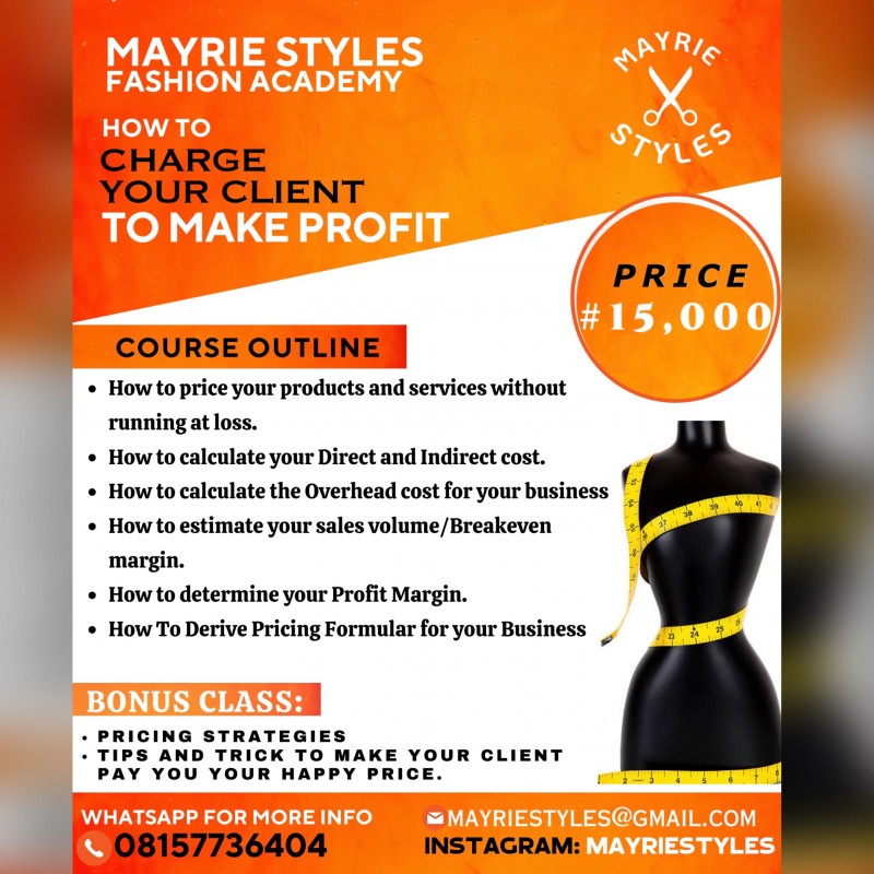Buy PRICING AND COSTING MADE EASY by MAYREY STYLES ONLINE CLASS on Selar