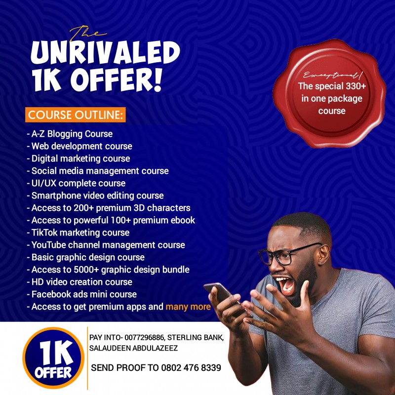 Buy THE UNRIVALED 1K PACKAGE by Salaudeen AbdulAzeez on Selar