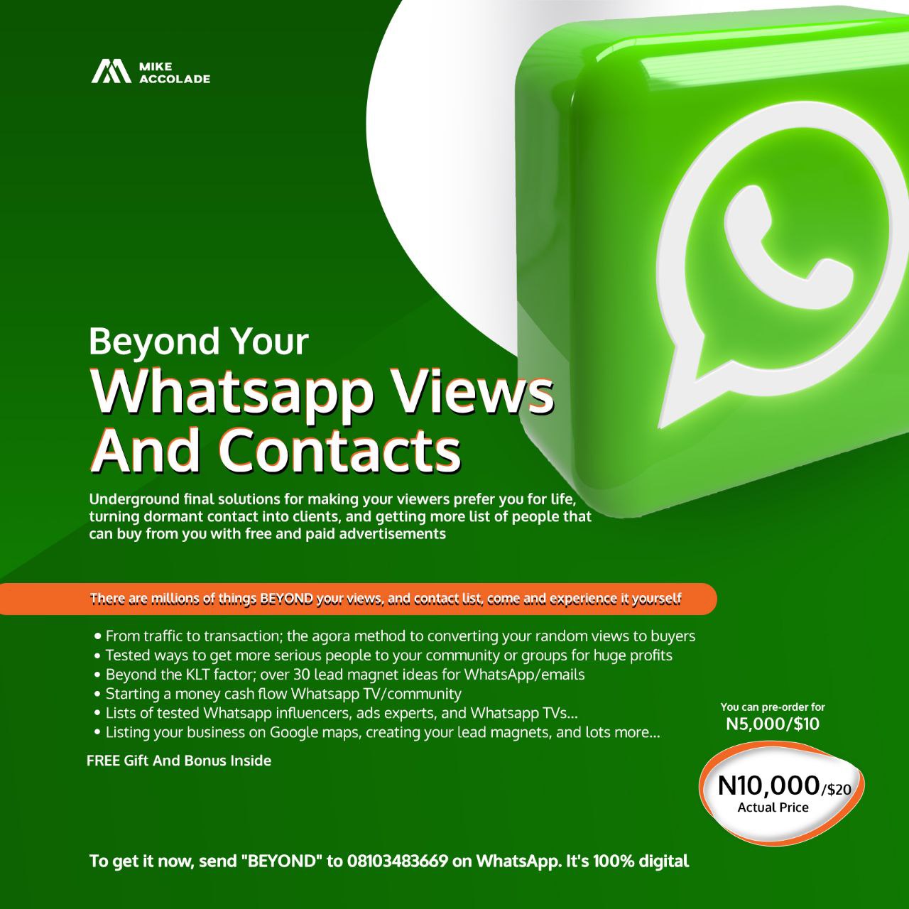 Buy Beyond your WhatsApp views and contacts by Adejugbe Michael on Selar