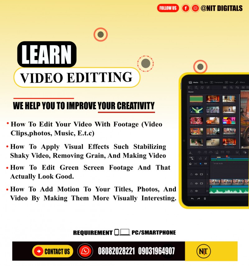 Buy NIT VIDEO EDITING COURSE by NIT Digital Services on Selar
