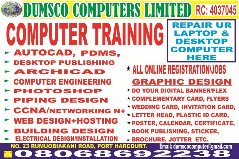 Buy DUMSCO COMPUTERS LIMITED (RC: 4037045) by DUM-EEZOR NWIASA on Selar