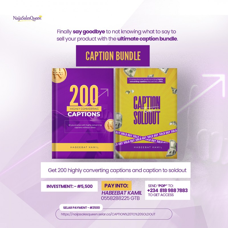 Buy CAPTION BUNDLE by Habeebat Kamil on Selar
