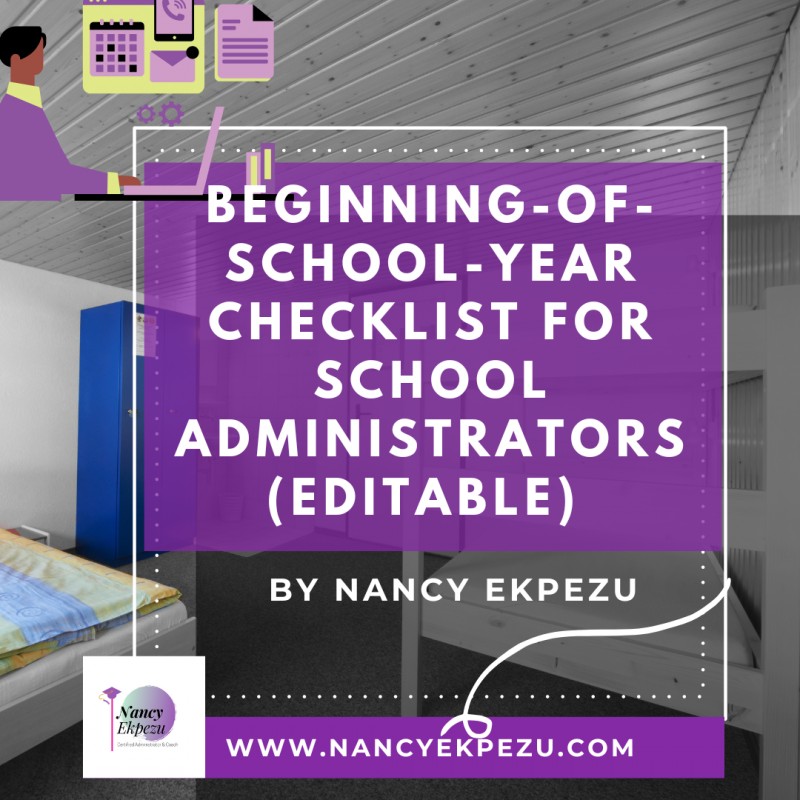 Buy Beginning of School Year Checklist for School Administrators ...