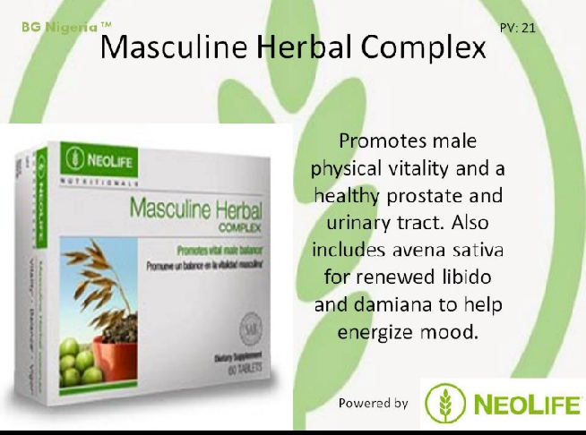 Buy Masculine Herbal Complex by Neolife International on Selar