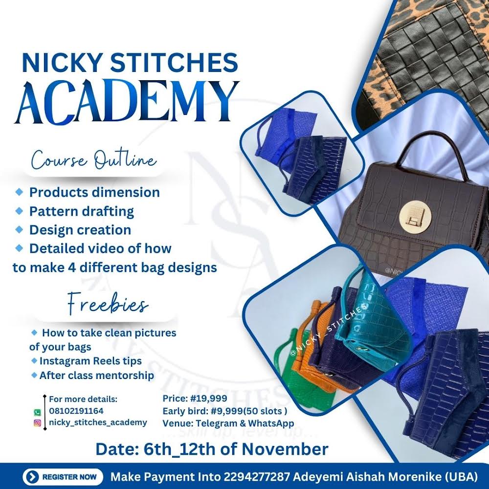 Buy Online Bag course by Nicky stitches on Selar