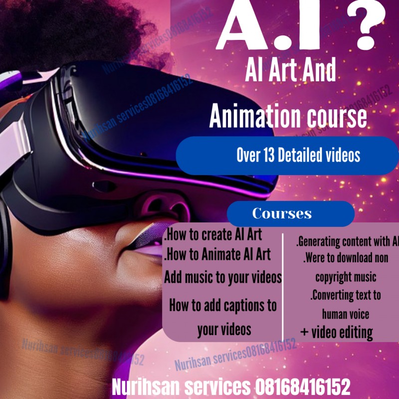 Buy AI ART AND ANIMATION COURSE by Nurihsan services on Selar