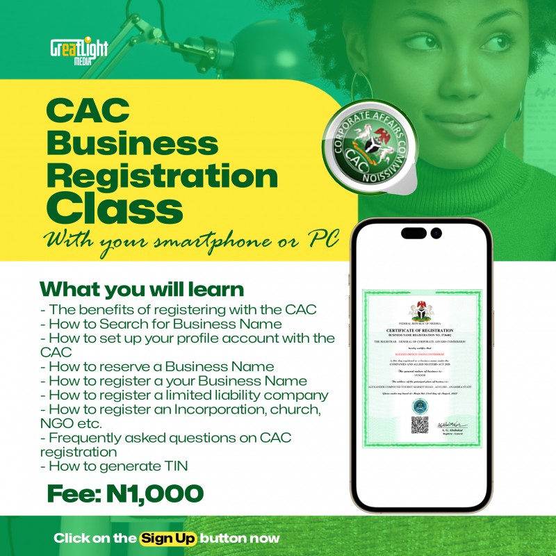 Buy CAC REGISTRATION CLASS by Odiwe Daniel on Selar