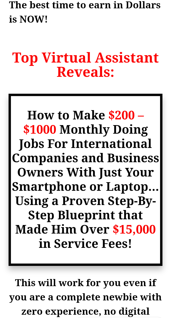 Buy Virtual Assistant Dollar Program by Oghenero Joy on Selar