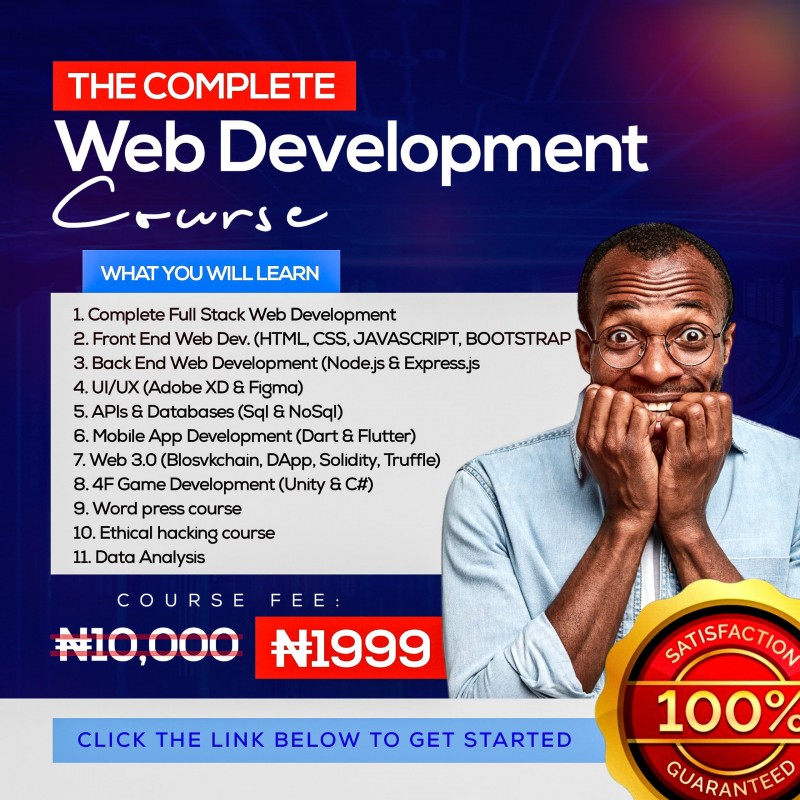 Buy Complete website development course by OLADEGA SAMUEL OLADIMEJI on Selar