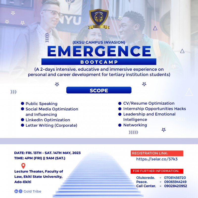 Buy Emergence Bootcamp (EKSU Campus Invasion) by The Gold Tribe on Selar