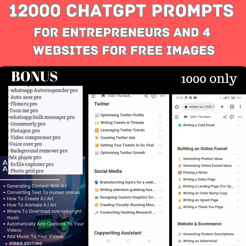 Buy Mega Bundle. 12000 Chatgpt Prompts For Marketers by Joy Osondu on Selar