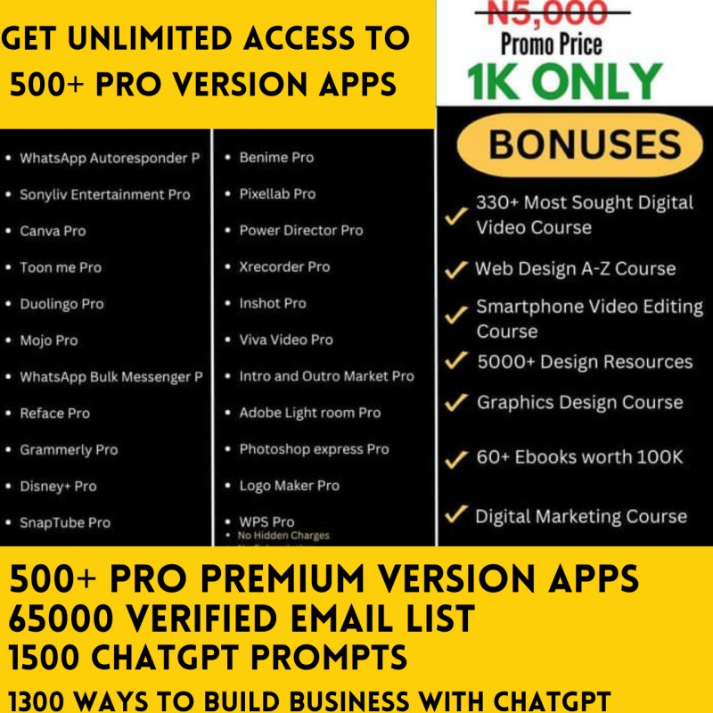 Buy Mega Bundle. 500 PLUS PREMIUM APP by Joy Osondu on Selar.co