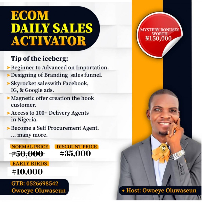 Buy ECOM DAILY SALES ACTIVATOR by Owoeye Oluwaseun on Selar