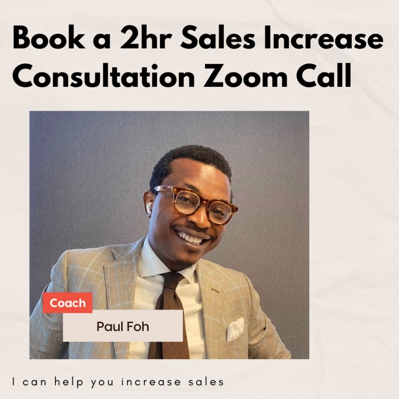 Buy Book A 2hr Sales Increase Coaching Call by paul Foh on Selar.co
