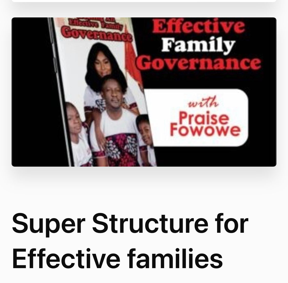 Buy SUPER STRUCTURES FOR EFFECTIVE FAMILIES by Praise Fowowe International on Selar.co