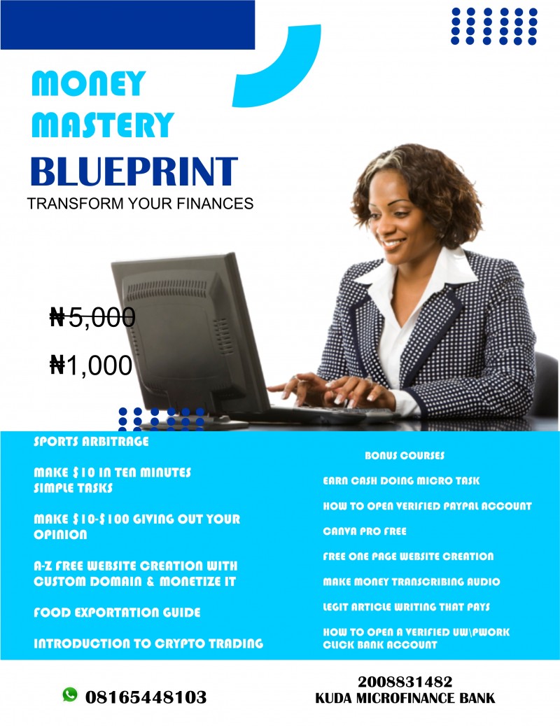 Buy Money Mastery Blueprint: Transform Your Finances by Gideon Ikechukwu Nlewem on Selar