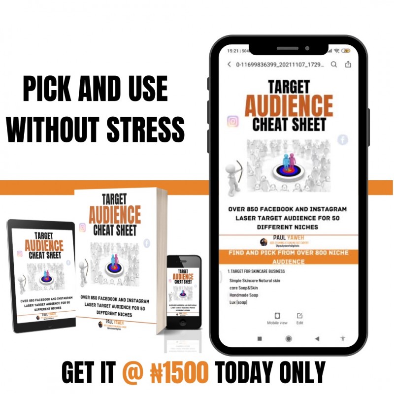 Buy TARGET AUDIENCE CHEAT SHEET by Paul Yaweh on Selar