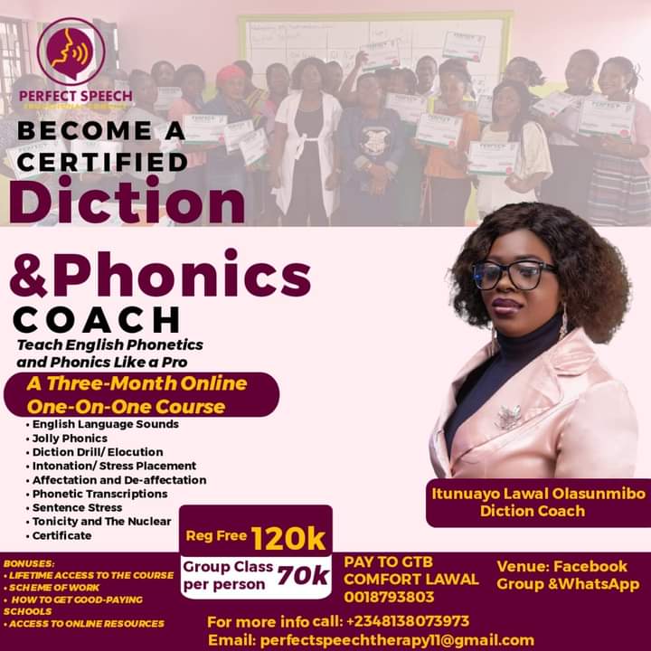 Buy Diction & Phonics Certification Course by Perfect Speech Educational Consult on Selar