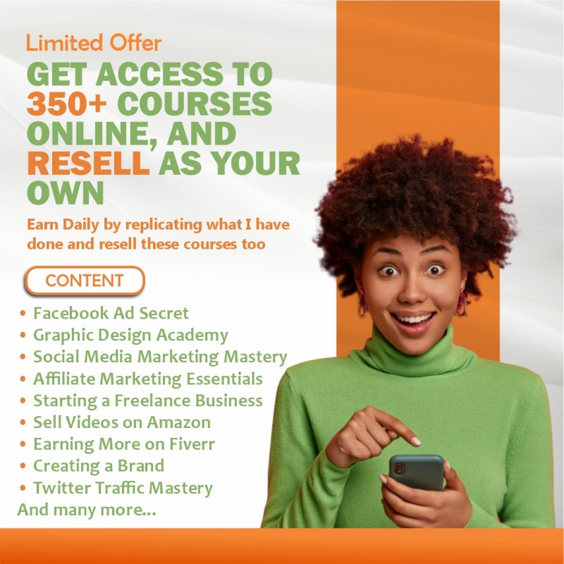 Buy GET ACCESS TO 350+ COURSES ONLINE, AND RESELL AS YOUR OWN by Peter Ikechukwu Nwuche on Selar